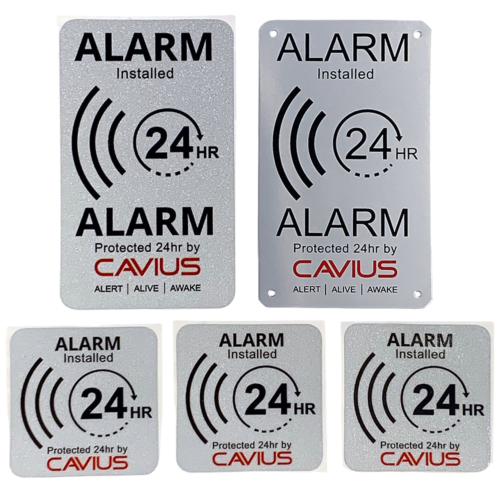 Larmskylt och stickers Cavius – St George – St George Security Store